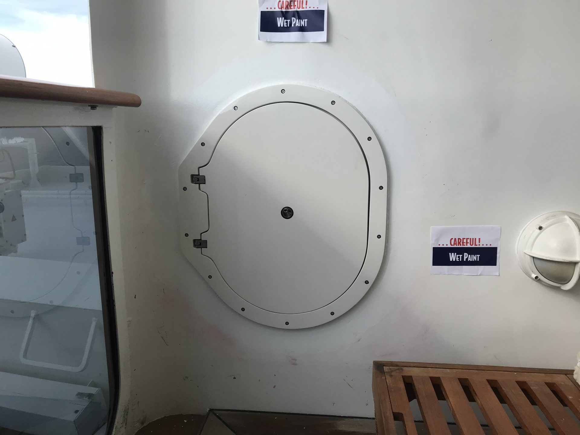 Installation of Bridge Wing Hatches - Atlantic Pacific Marine